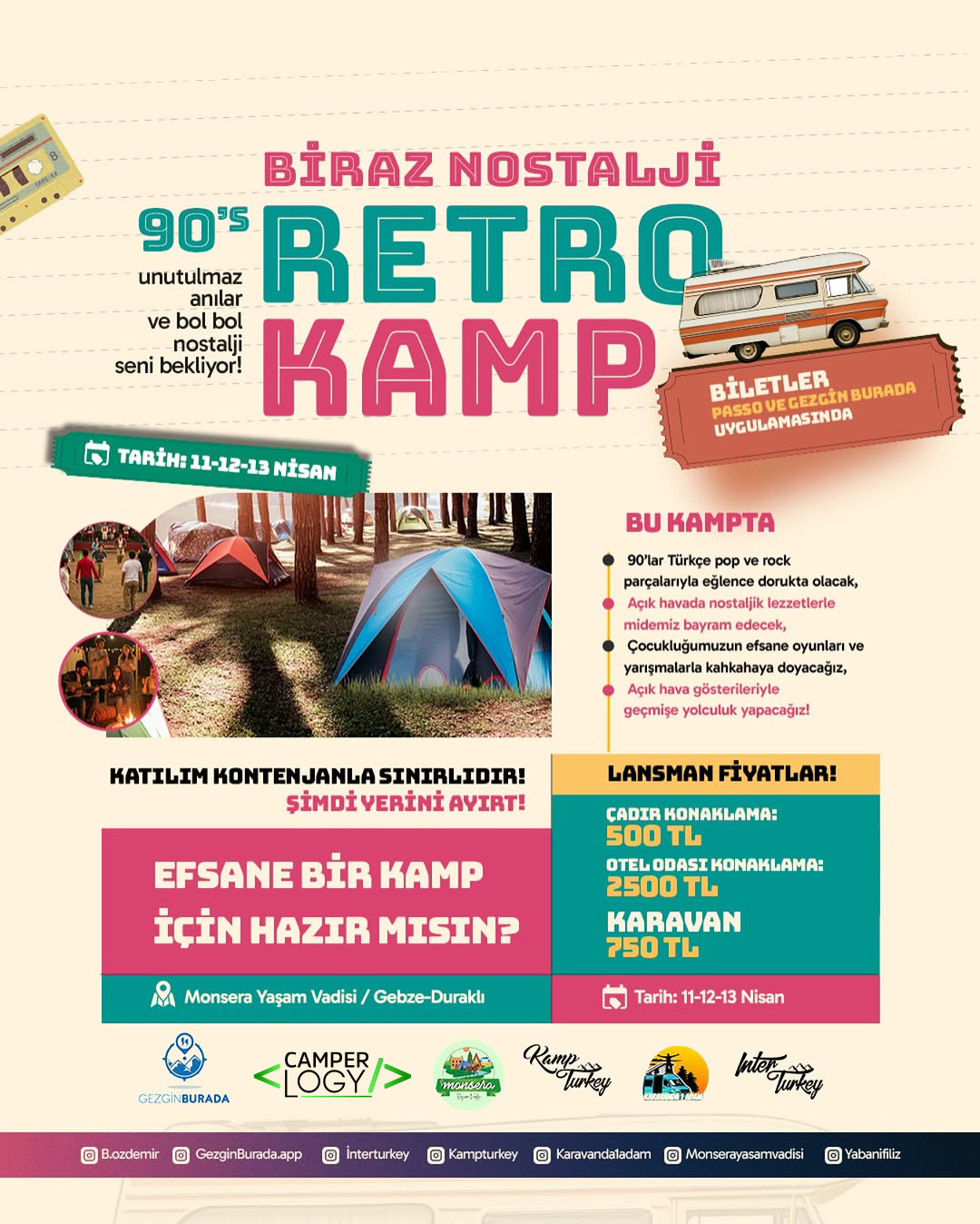 90s Retro Camp: Nostalgic Tent and Caravan Experience